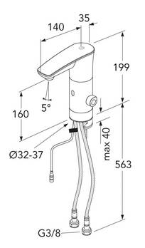 Servant-blandebatteri Sensoric 1.0 Matt sort, blyfri, sensor ...