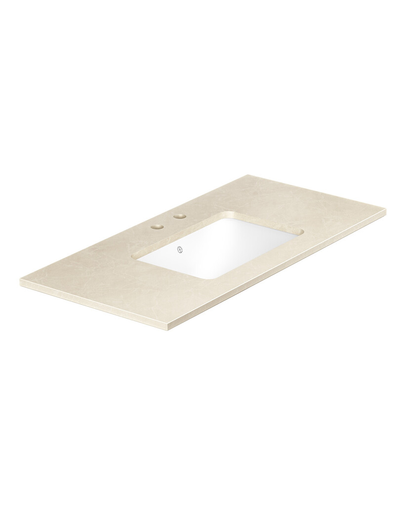 Ducentic stone worktop 100cm Beige Royal, 1 basin, for 1 double hole ...