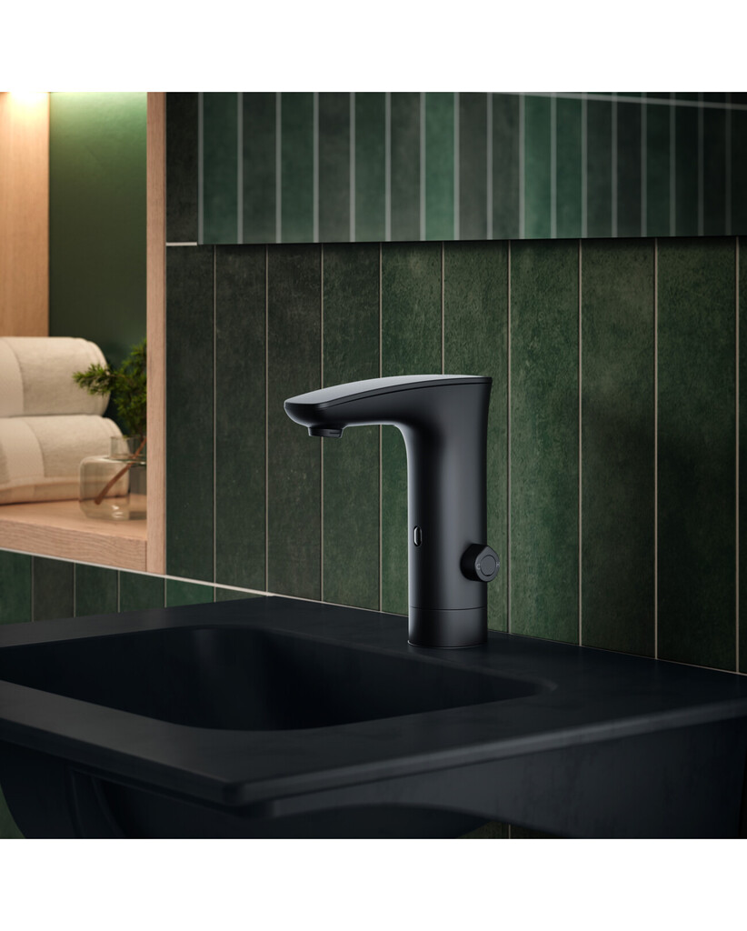 Washbasin mixer Sensoric 1.0 Matt black, lead-free, sensor mixer, 160 ...